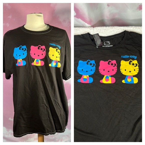 Hello Kitty | Tops | Hello Kitty Sanrio Colorblock Bright Colors Tshirt ...